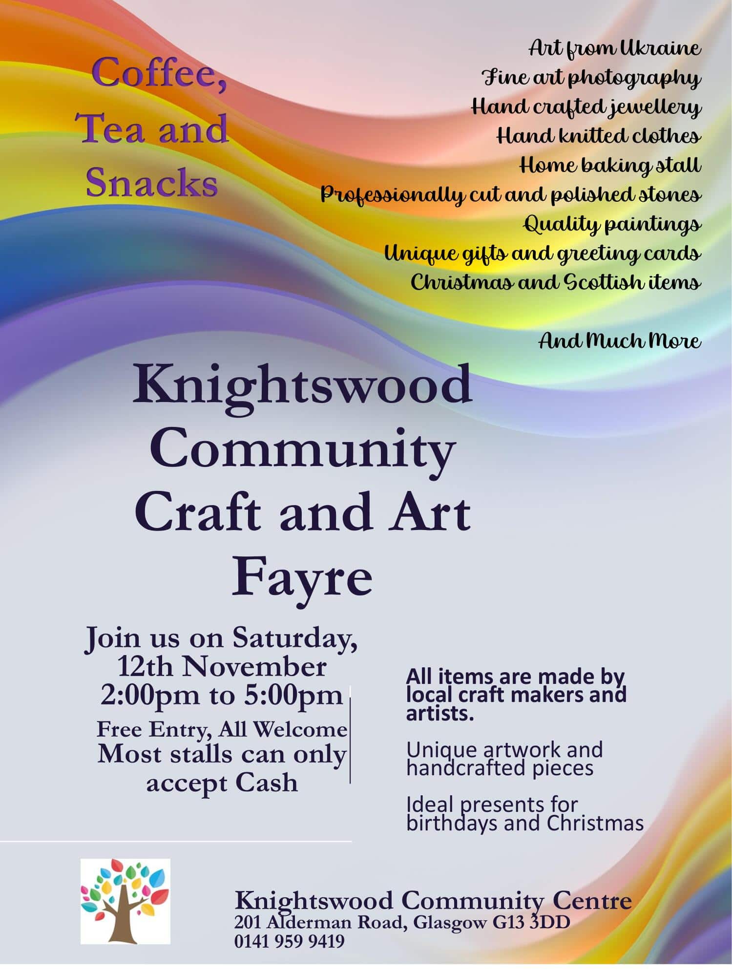 Community Craft and Art Fayre on Saturday, 12th November from 2:00pm to ...